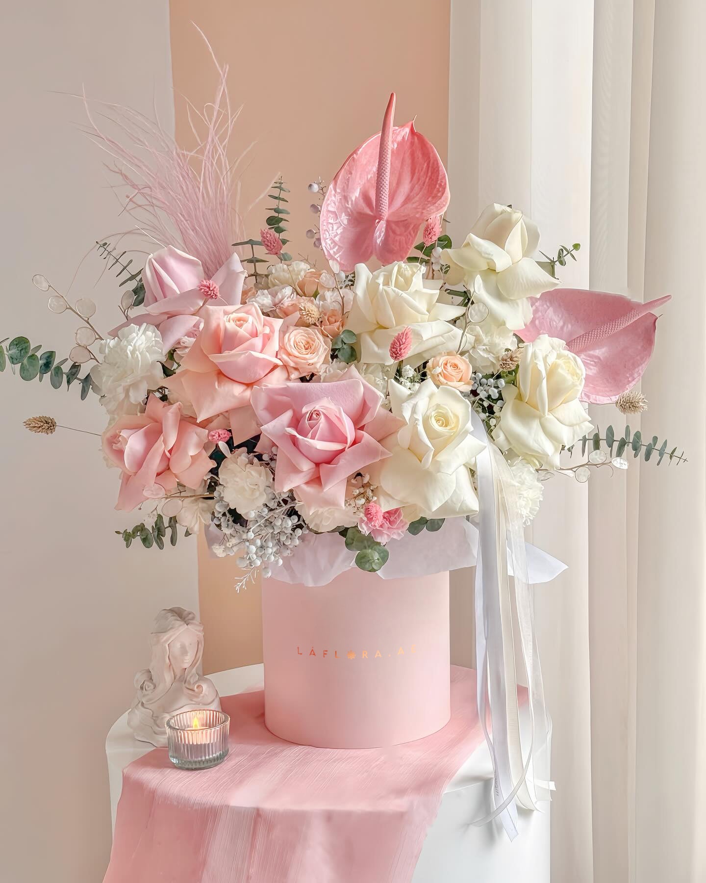 Ethereal Blush Flower Box - Same Day Flowers Delivery | Luxury Floral Gift
